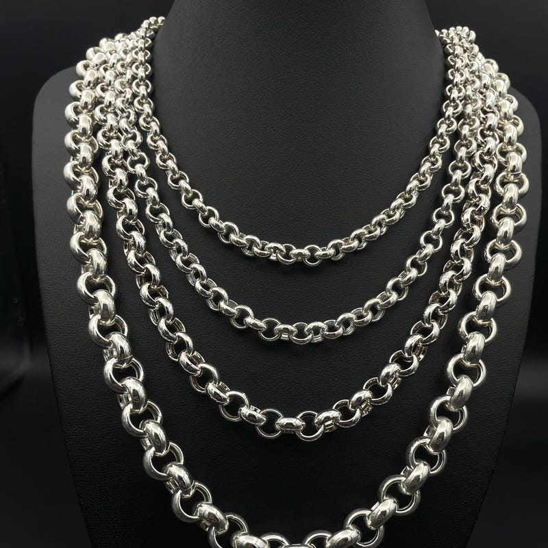 Large Heavy Silver Chain - Etsy UK