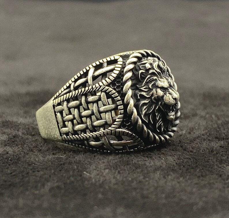 Lion Head Silver Ring Stylish Animal Wrap Ring Handmade - Etsy