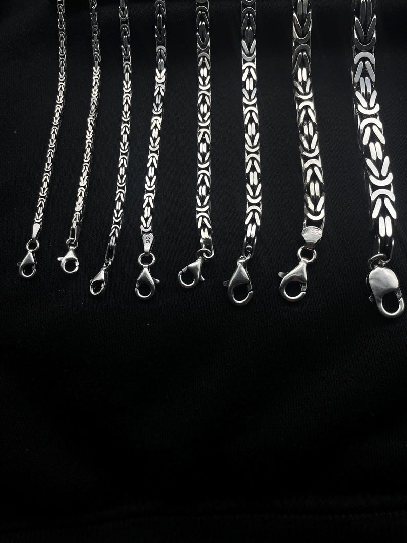 Oxidized Sterling Silver Byzantine Chain: Royal Bali King Necklace for ...