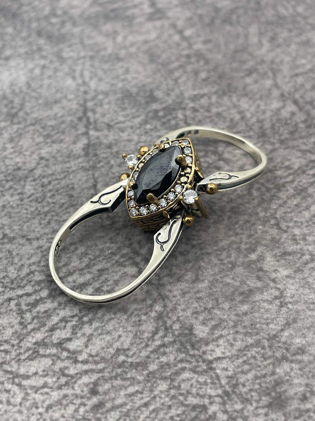 Women Reversible Multi Stone Onyx Gemstone Ring, Citrine Ring, 925k ...