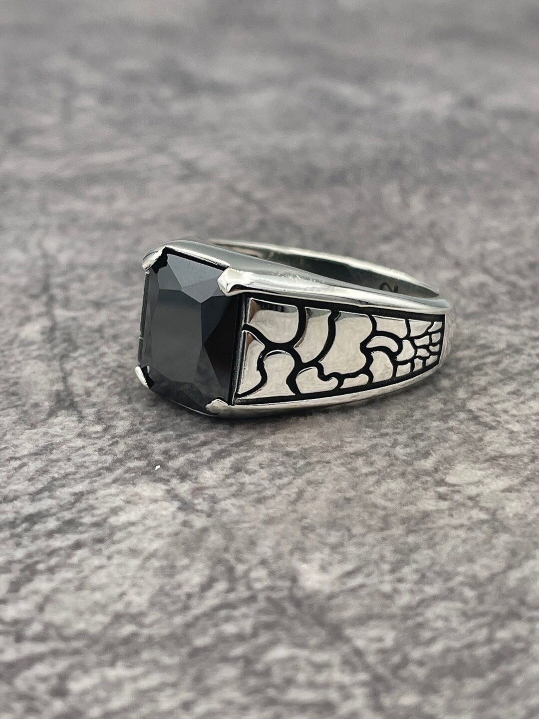 Mens Black Onyx Stone Handmade Silver Ring, Design Black Onyx Ring ...