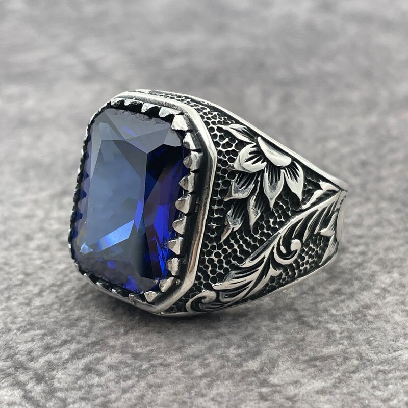 Square Stone Ring - Etsy