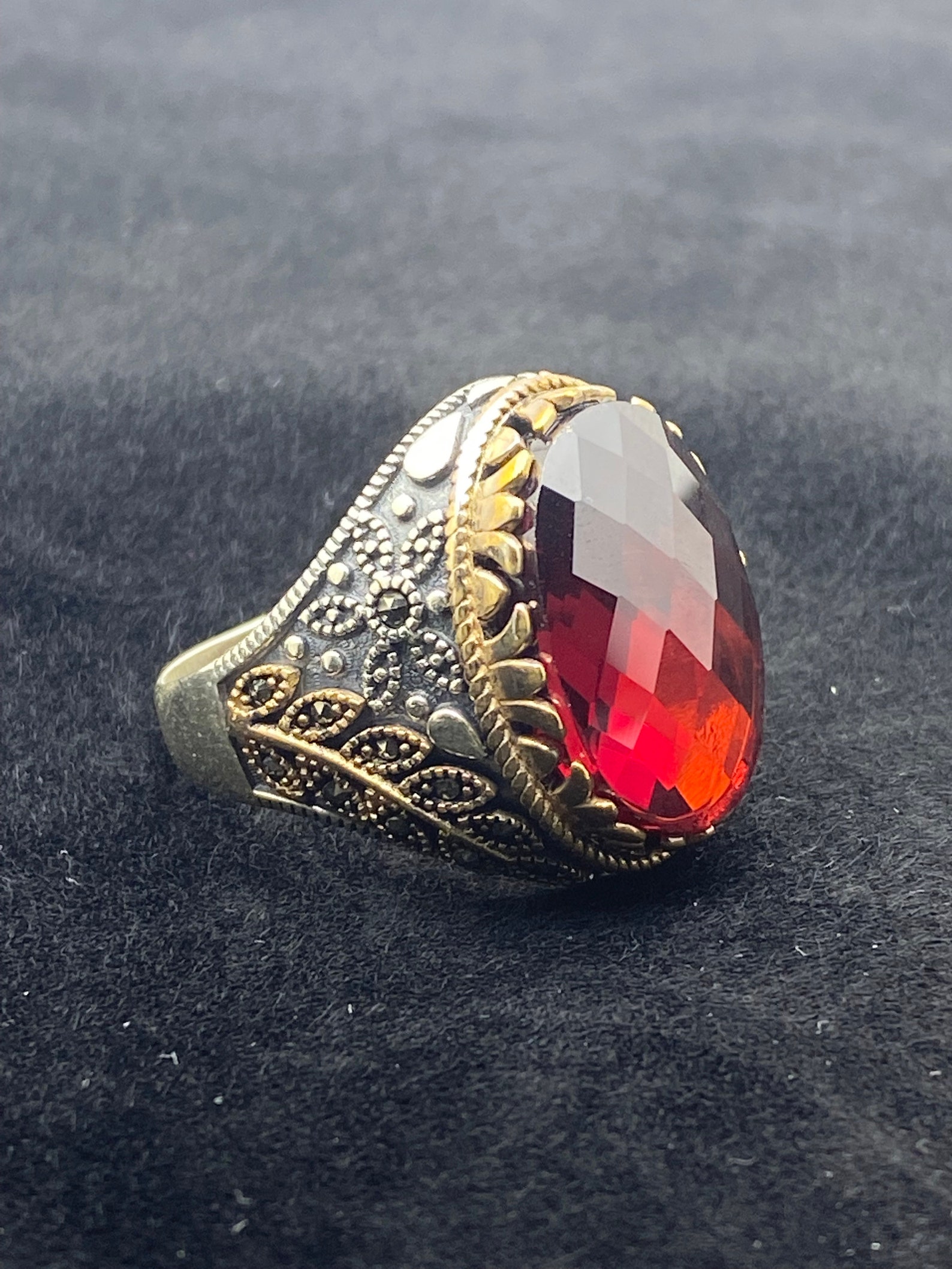 Mens Turkish Ring Handmade Silver Ring Cubic Zirconia Stone - Etsy