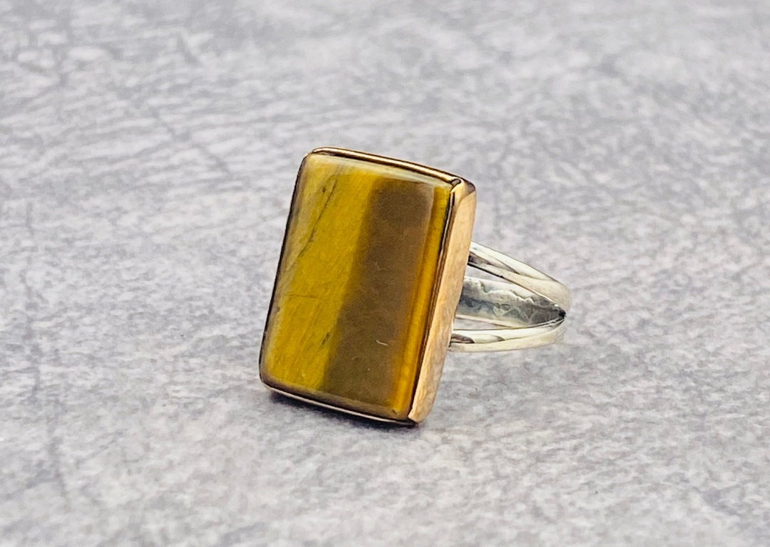 Brown Tiger Natural Ring,classic Women Ring,brown Stone Ring,925k ...