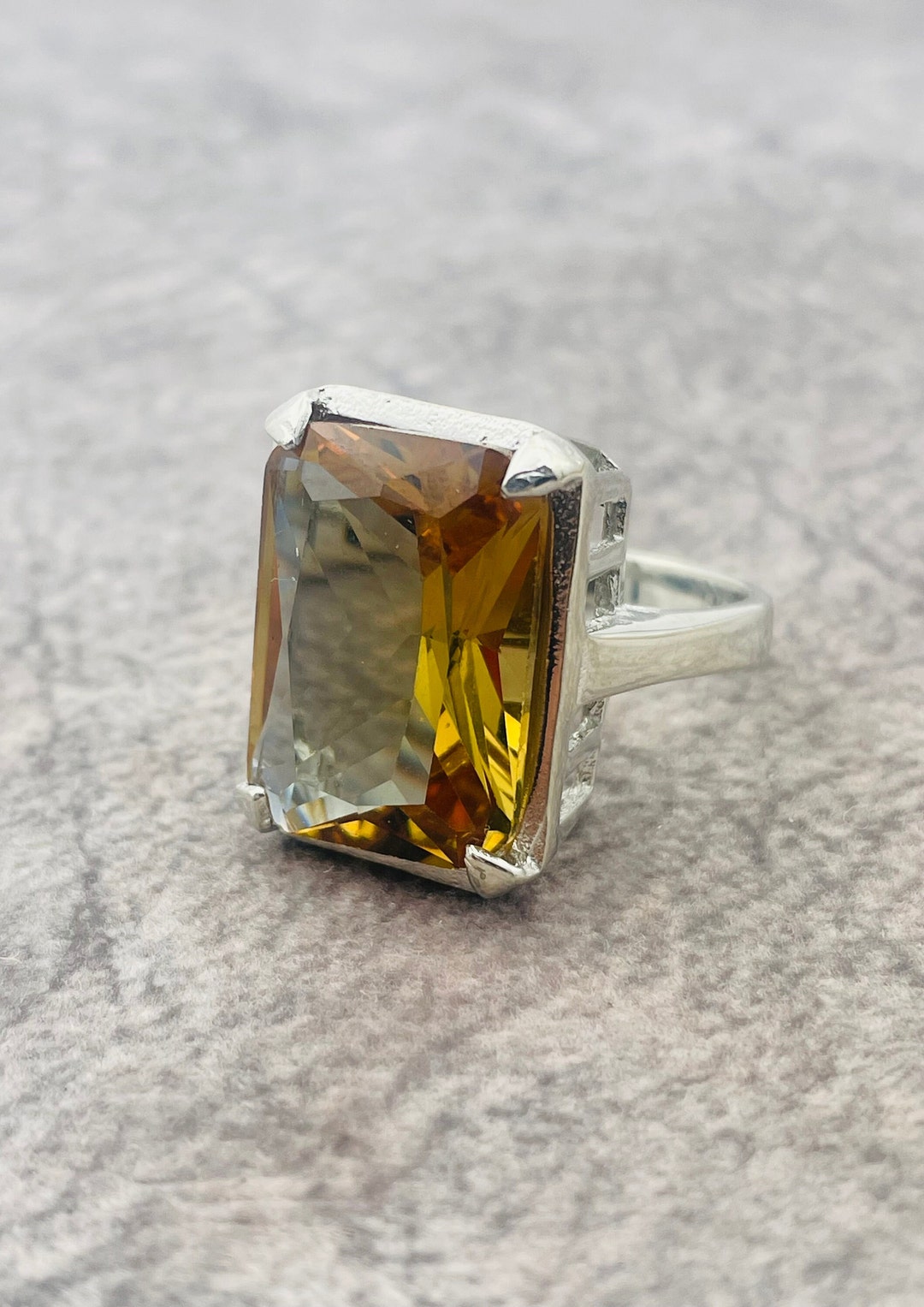 Color Changing Zultanite Stone Women's Ring, Square Stone Ring Ladies, Silver Handmade Silver ...