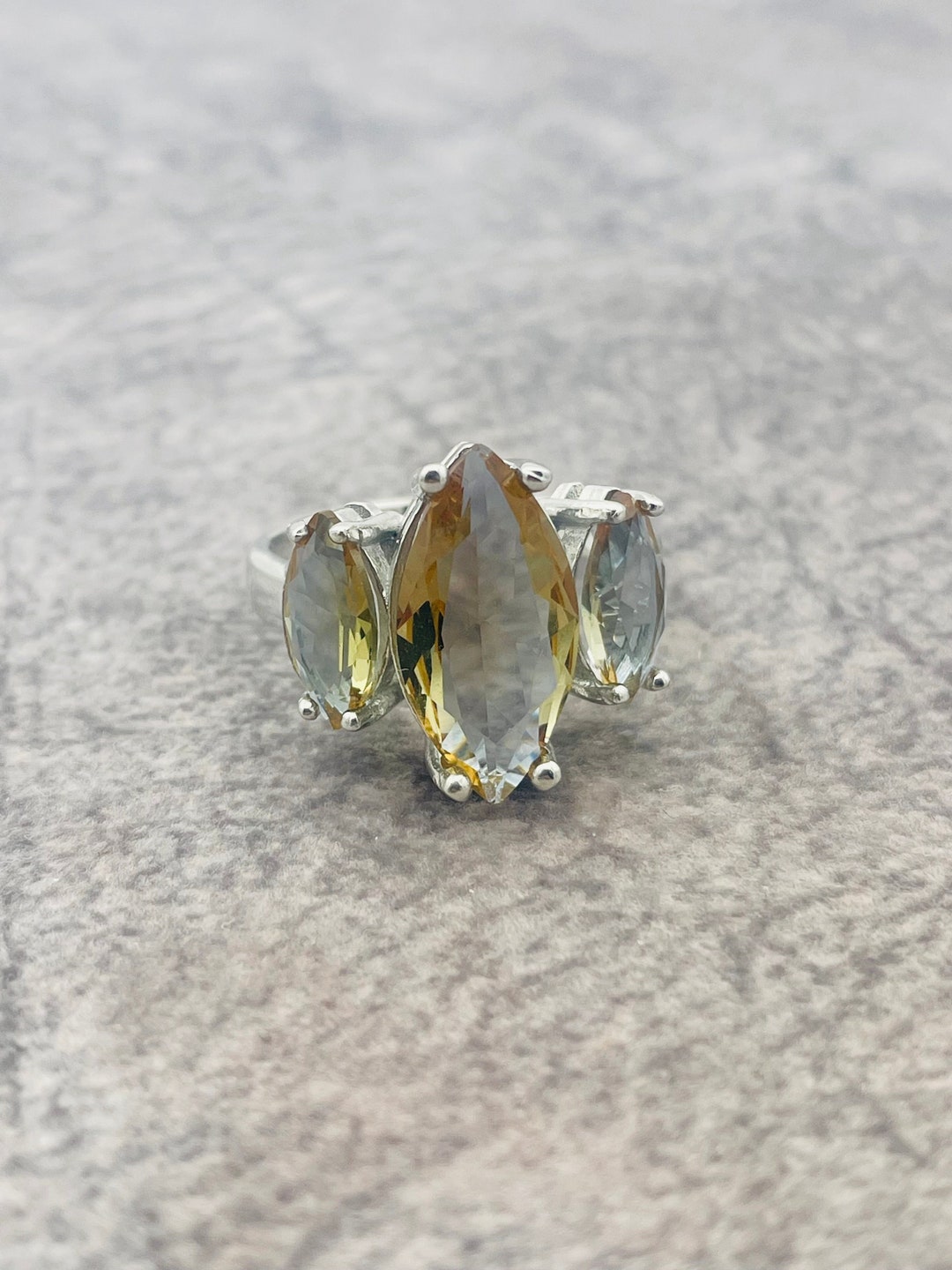 Women Zultanite Ring, Yellow Color Changing Stone Ring, Multistone ...