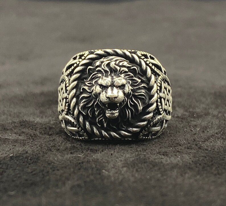 Lion Head Silver Ring Stylish Animal Wrap Ring Handmade - Etsy