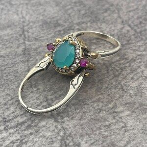 Reversible Ring, Multi Stone Ring, Gift for Her, Two in a One Ring ...