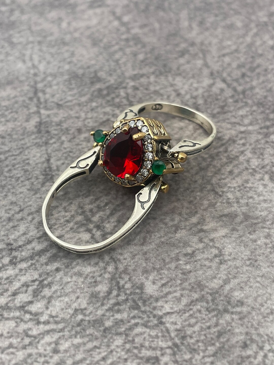 Reversible Ring, Multi Stone Ring, Gift for Her, Two in a One Ring ...