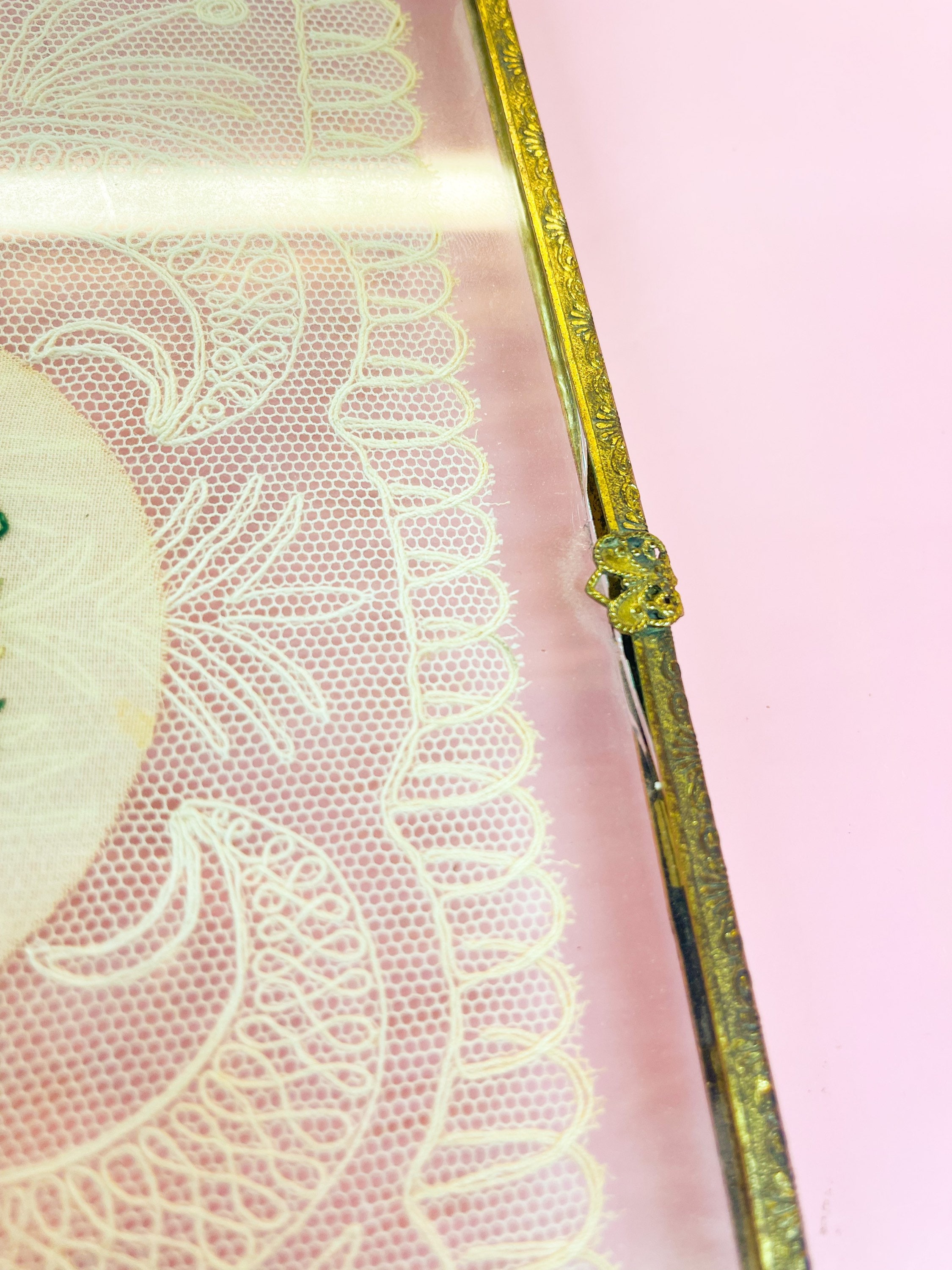 Vintage Dressing Table Tray With Lace Insert, Vintage Bedroom Decor ...