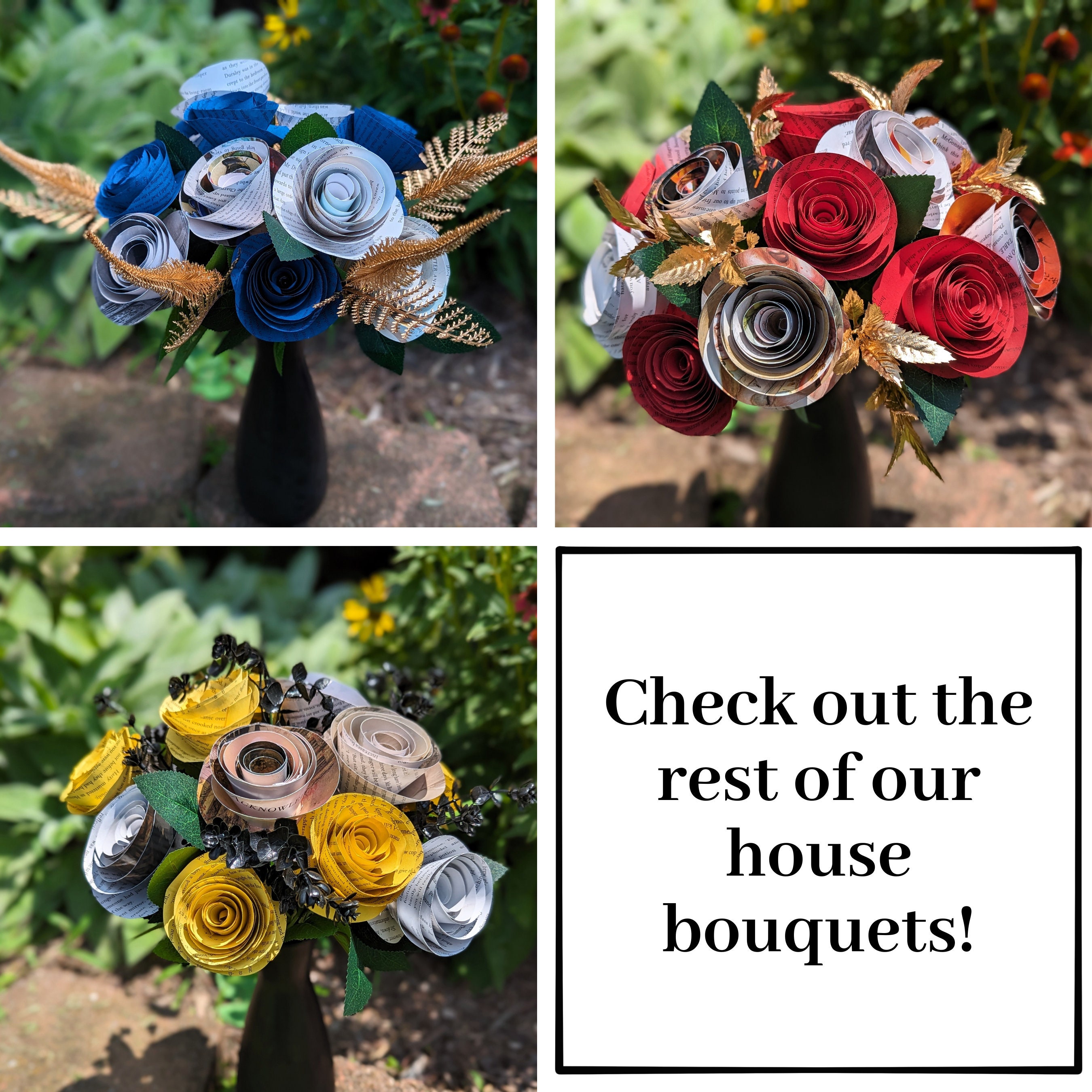 House of the Proud | Wizarding House Flowers Made From Recycled Book ...