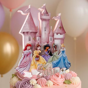 Personalized Princess Castle Cake Topper: Custom Magical Birthday Party ...