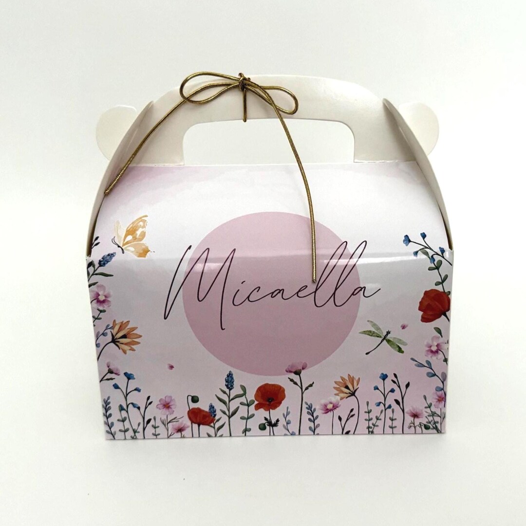 Wildflower Gable Box – Rustic Floral Party Favor Box for Birthday ...
