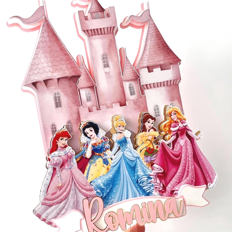 Personalized Princess Castle Cake Topper: Custom Magical Birthday Party ...