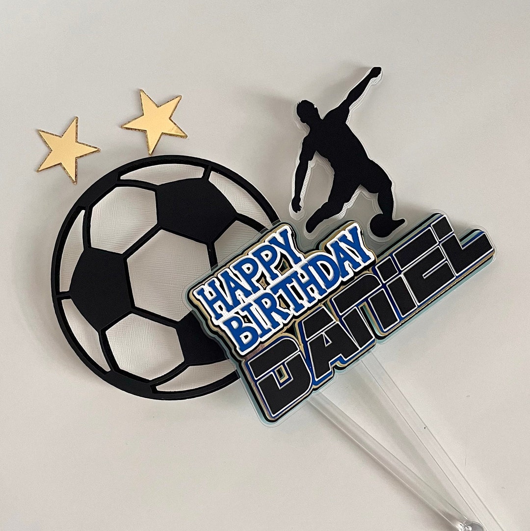 Soccer Cake Topper, Soccer Cake Decoration, Sports Cake Topper, Soccer ...