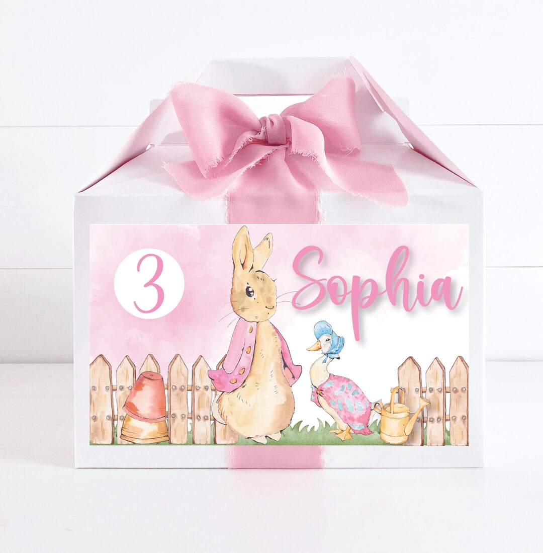 Peter Rabbit Gable Box Label, Personalized Digital Label for Kids ...