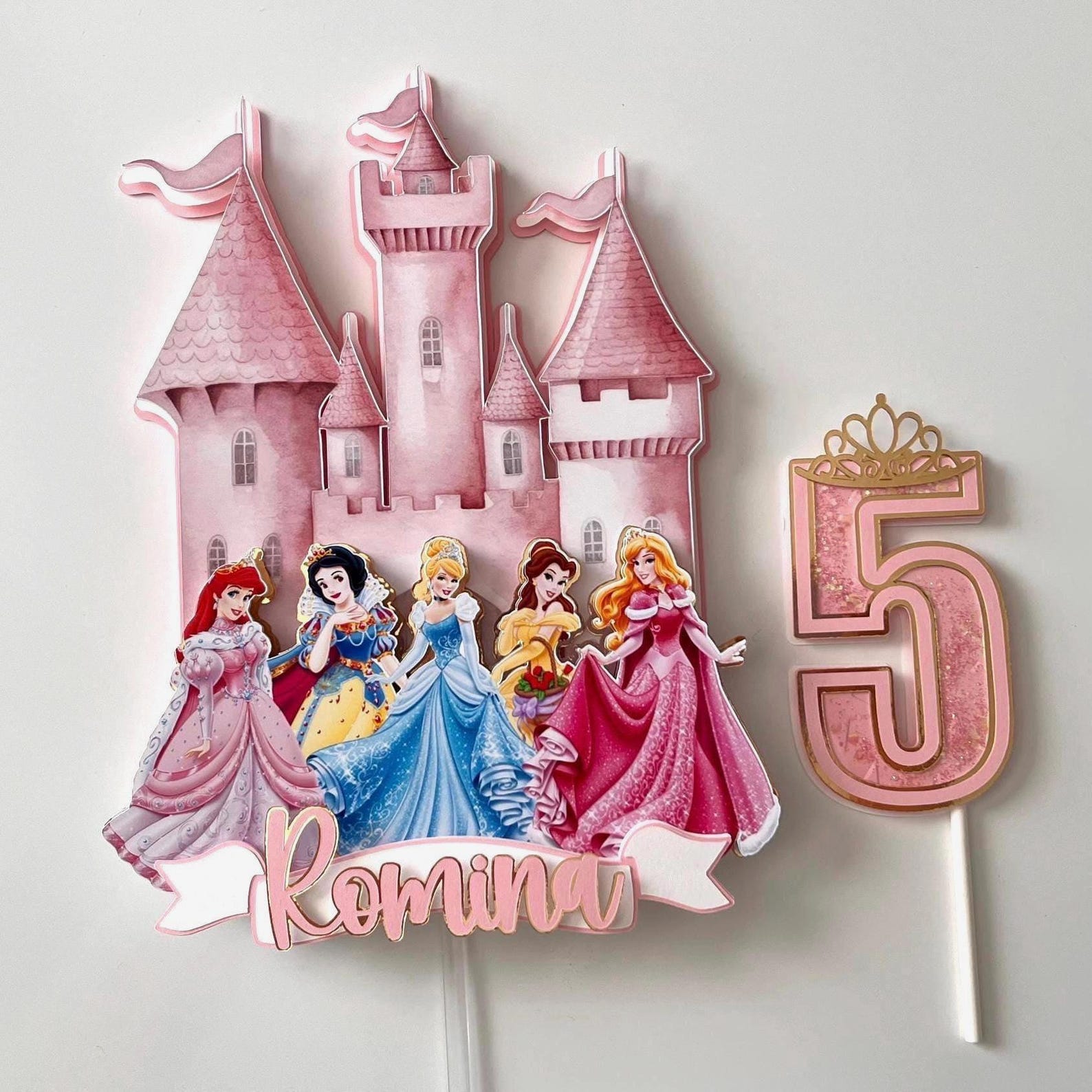 Personalized Princess Castle Cake Topper: Custom Magical Birthday Party ...