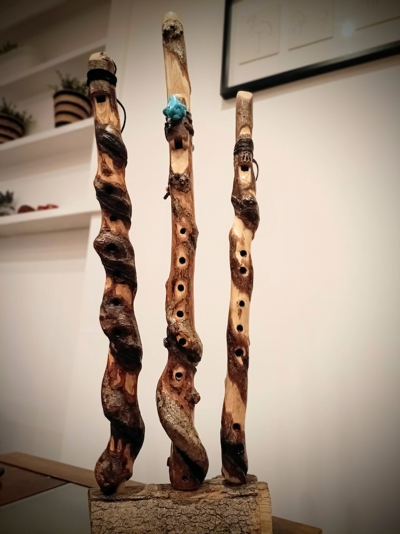 Handmade Wooden Branch Flute: Native American Style, Key of G - Etsy
