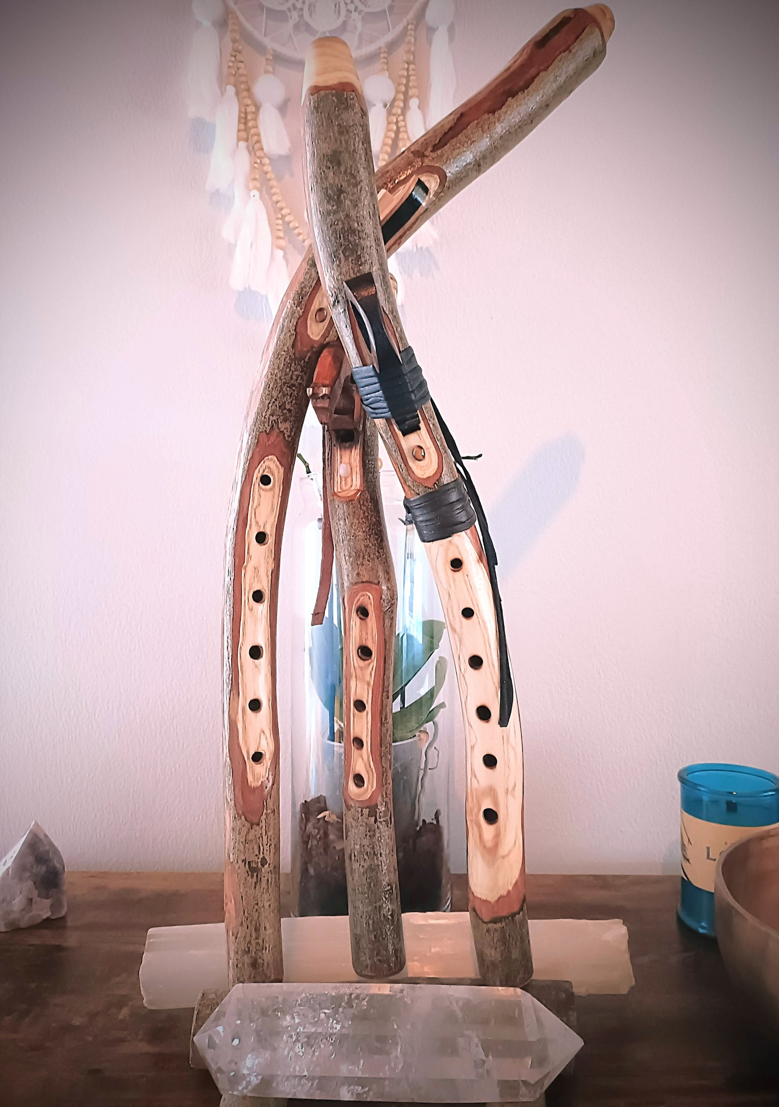 Handmade Wooden Branch Flute: Native American Style, Key of G - Etsy