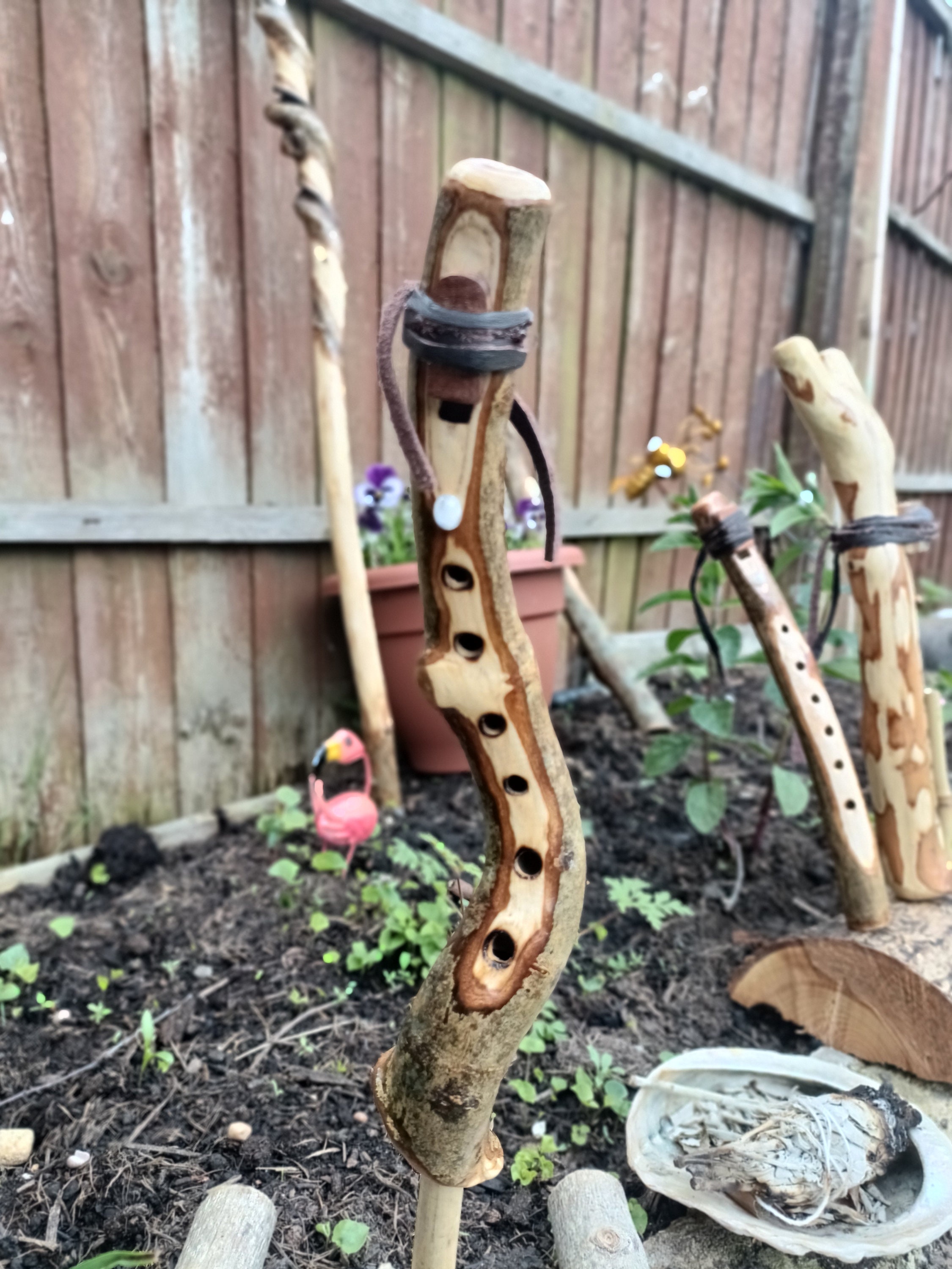 Native American Style Pocket Flute Key of G 432hz branch Flute/forest ...