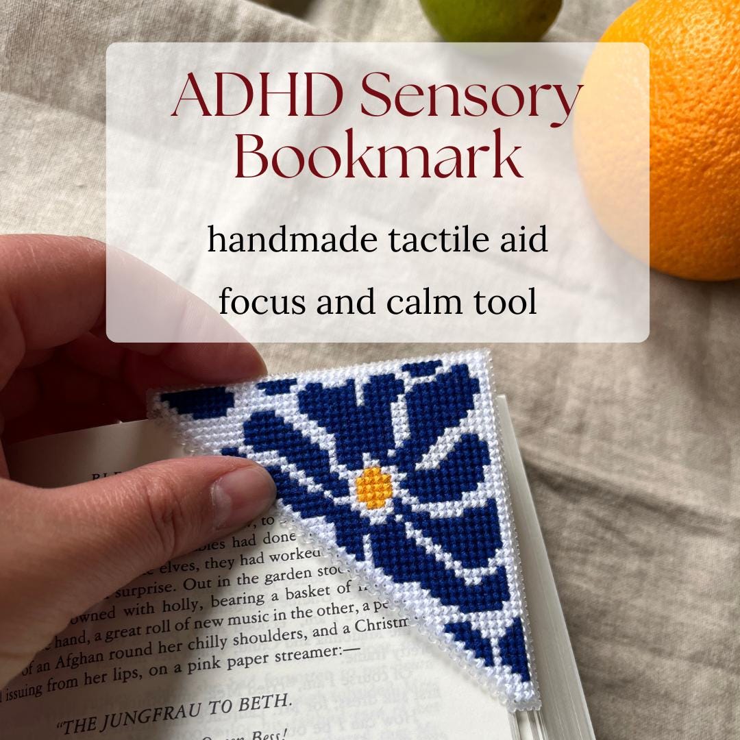 ADHD Sensory Corner Bookmark – Hand‑stitched Tactile Focus Aid for ...