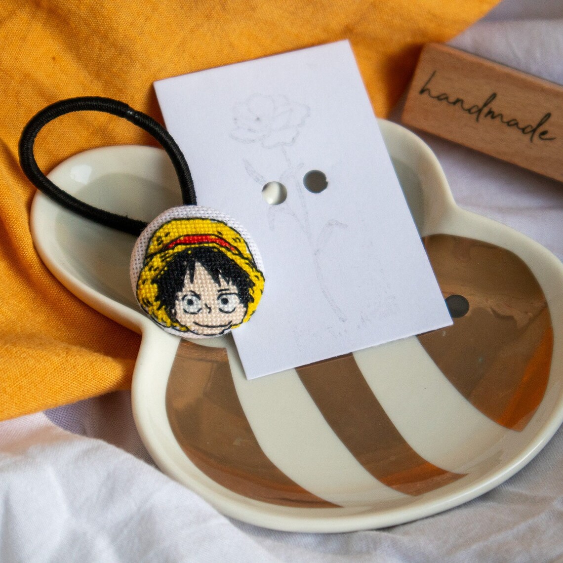 Handmade Cross Stitch Set Monkey D Luffy Button Badge Gift Set for Fans ...