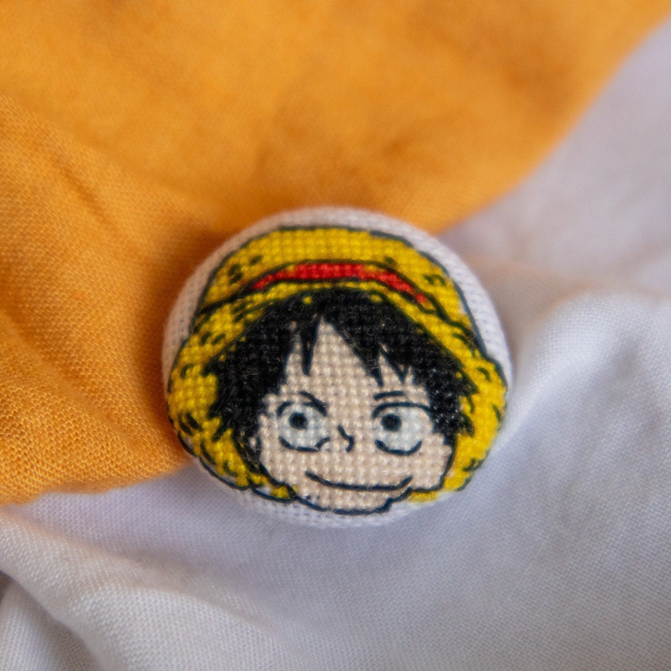 Handmade Cross Stitch Set Monkey D Luffy Button Badge Gift Set for Fans ...