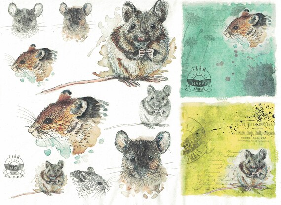 Rice Paper for Decoupage A4 Mouse Rice Animal Rice Paper - Etsy