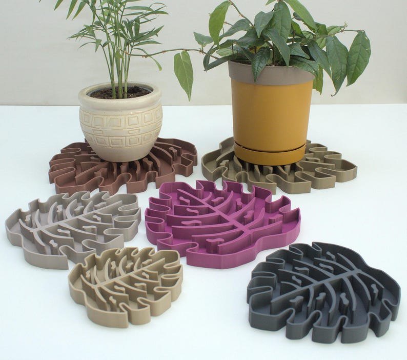 Leaf Shaped Plant Tray, Modern Pot Saucer, 3D Print - Etsy