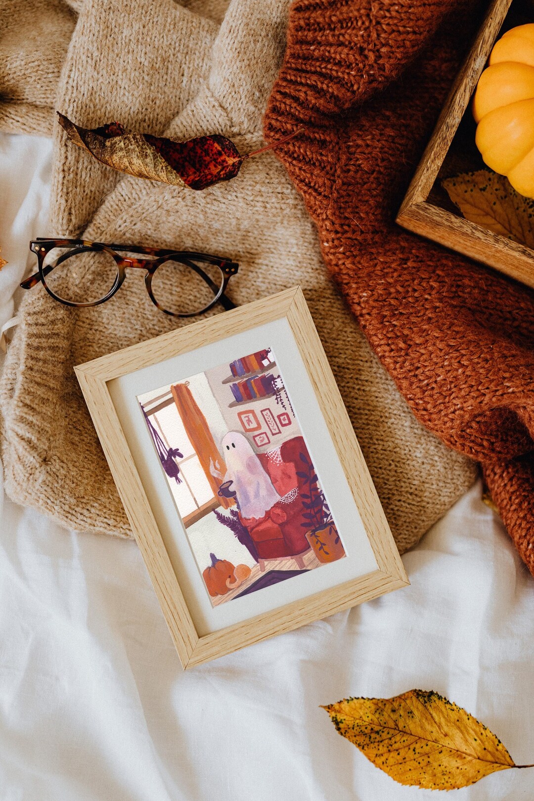 DOWNLOADABLE PRINT the Season - Cozy Ghost Art Print for Reading Nook ...