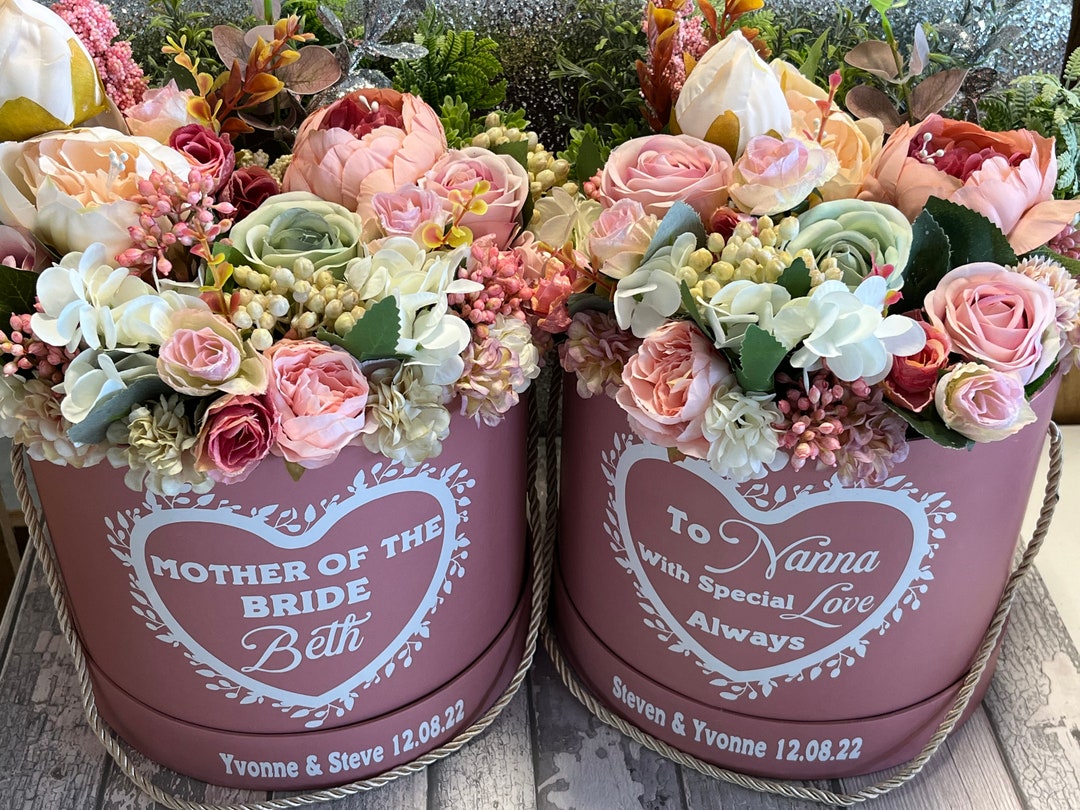 Individual Wedding Floral Gift Box, Mother of the Bride or Mother of the Groom. Table ...