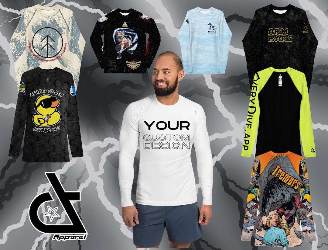 Custom Rash Guard Adult and Kids - Bjj/mma/surfing - Brazilian Jiu ...