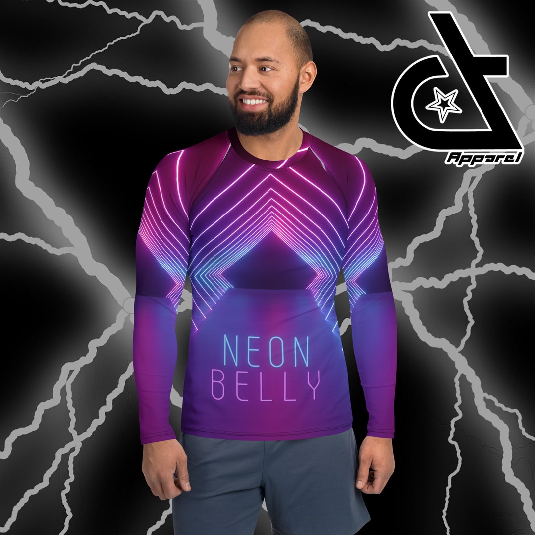 Neon Belly Men's Rash Guard Brazilian Jiu Jitsu BJJ - Etsy