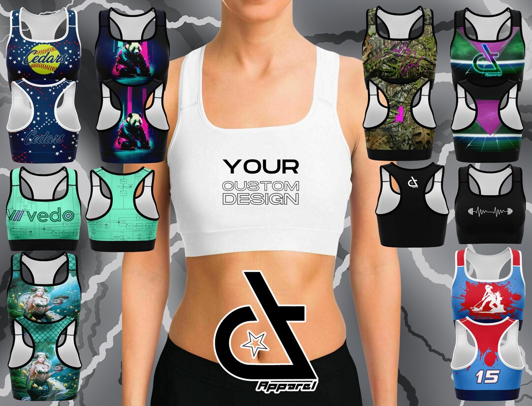 Custom Sports Bra - Fully Customizable - Bulk Discount Available ...
