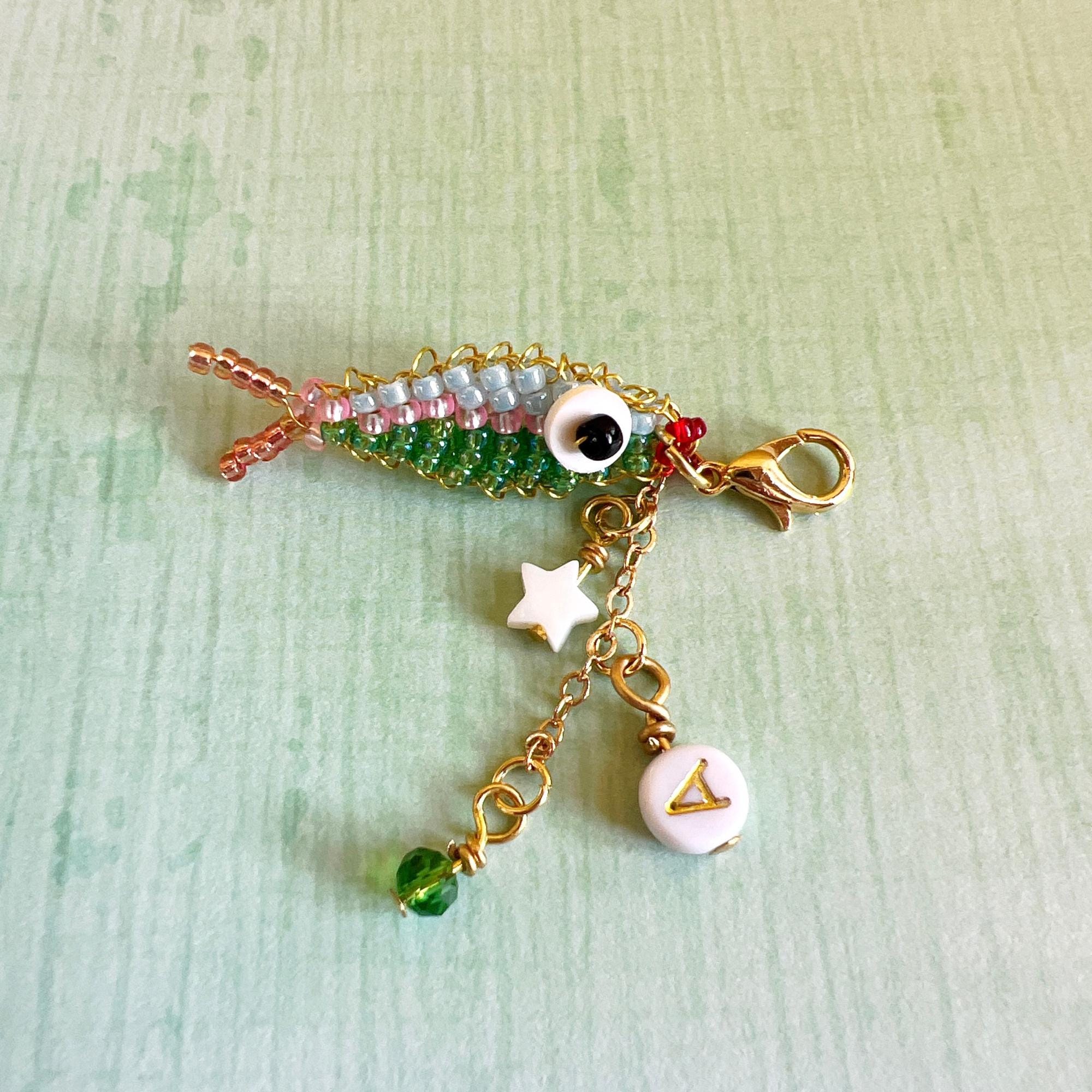 Beaded Fish Charms, Small Beaded Fish Charms for Jewellery, Bag or ...
