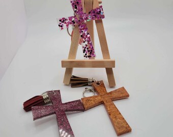 Resin Cross Keychain - Etsy