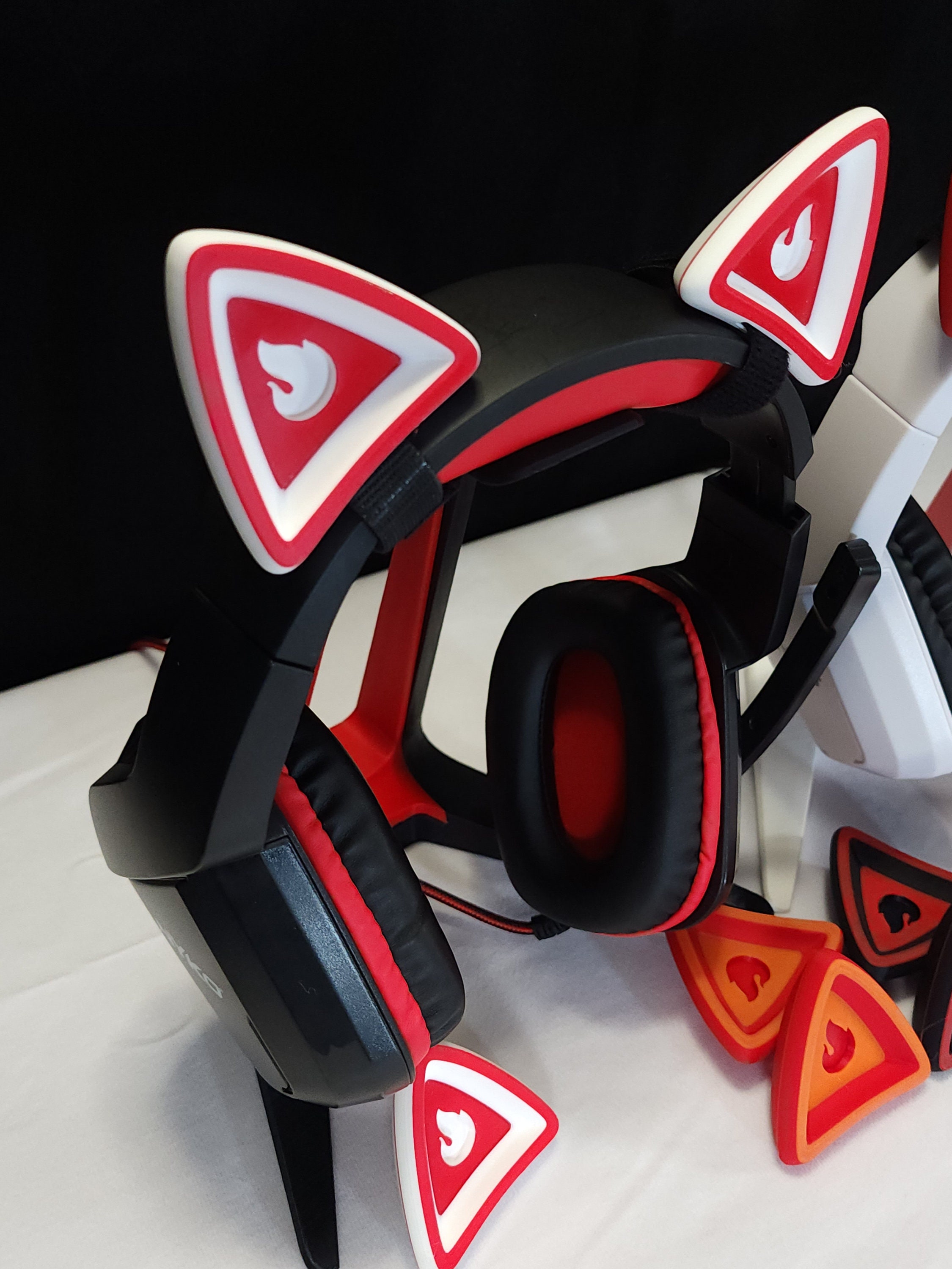 Cat Ears With Flame for Headphones, Headsets, and Hair Bands in ...