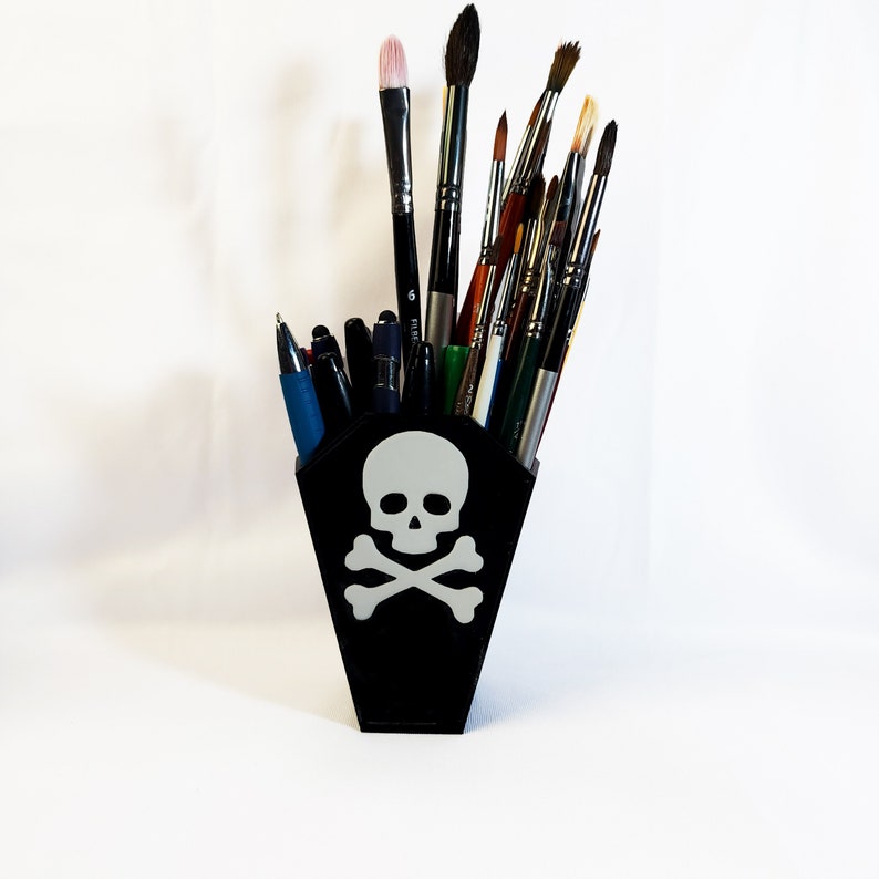 Coffin Brush Holder Skull Brush Holder makeup Brush Holder - Etsy