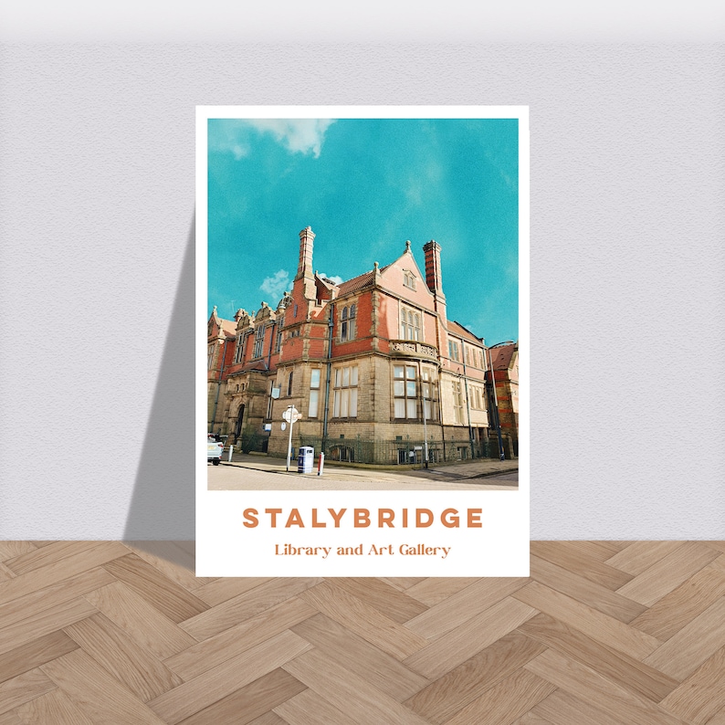 Library & Art Gallery Stalybridge Blue Sky Print - Graphic Urban ...