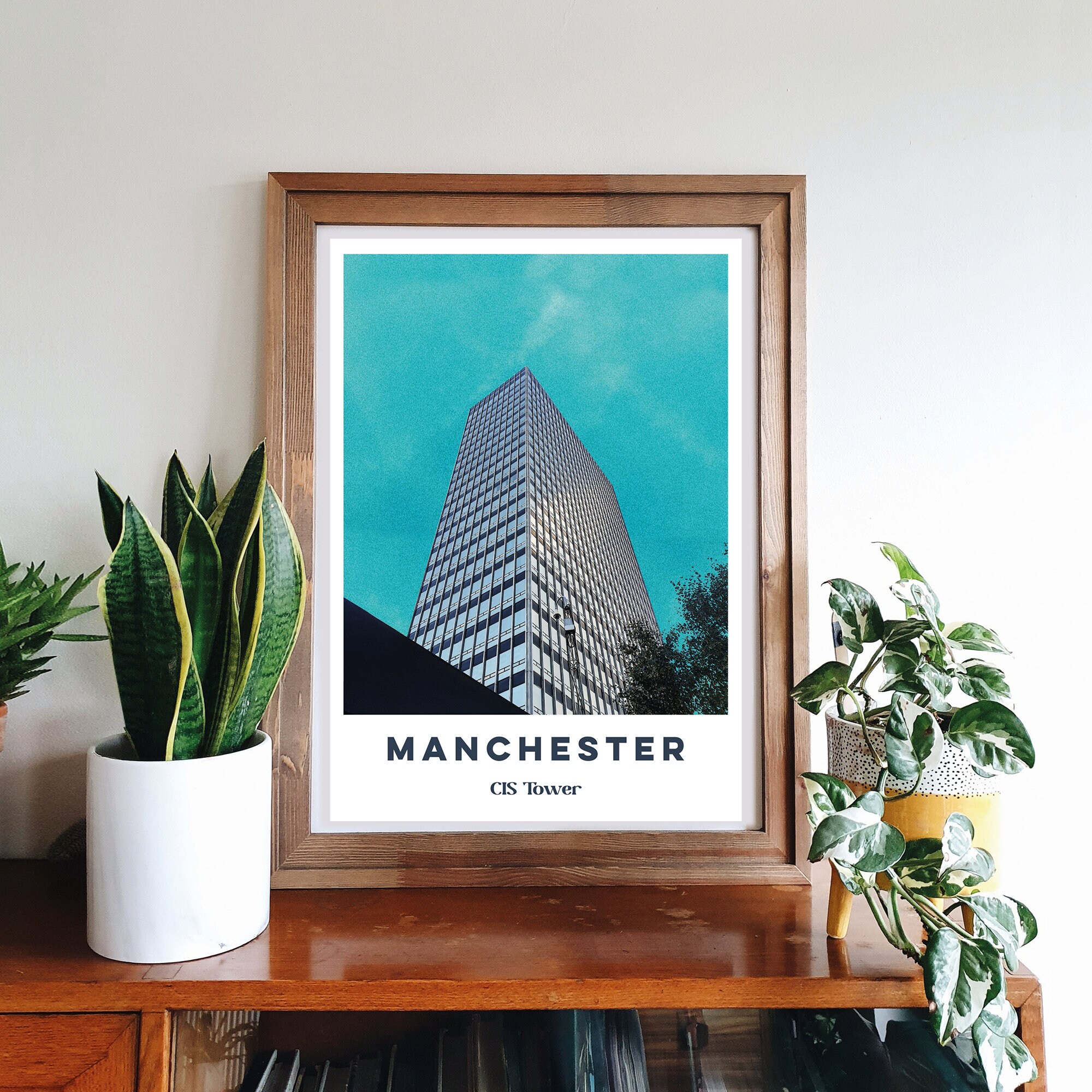 CIS Tower Manchester Blue Sky Print - Graphic Urban Skyline Poster ...