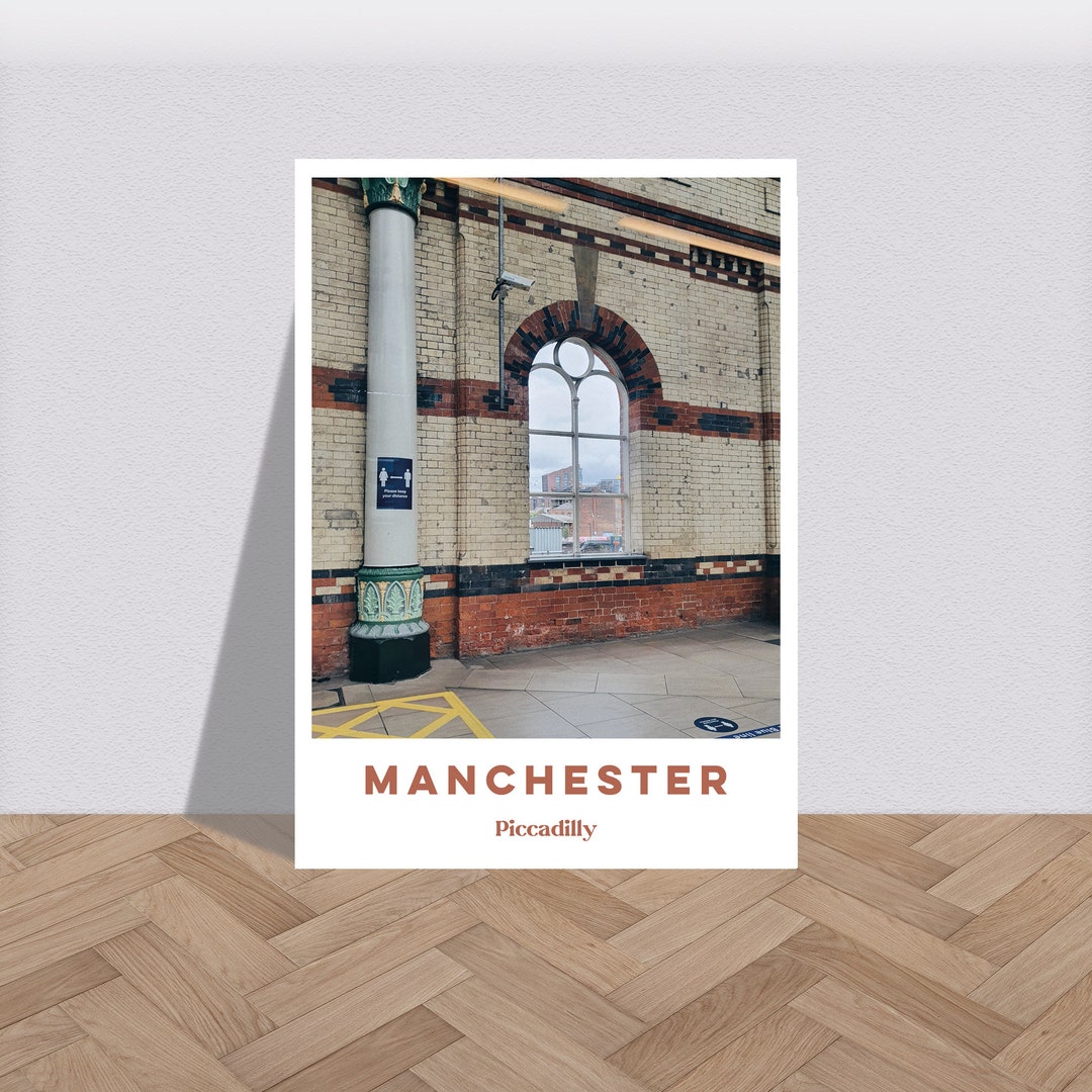 Manchester Piccadilly Station Northern Print - Graphic Urban Skyline ...