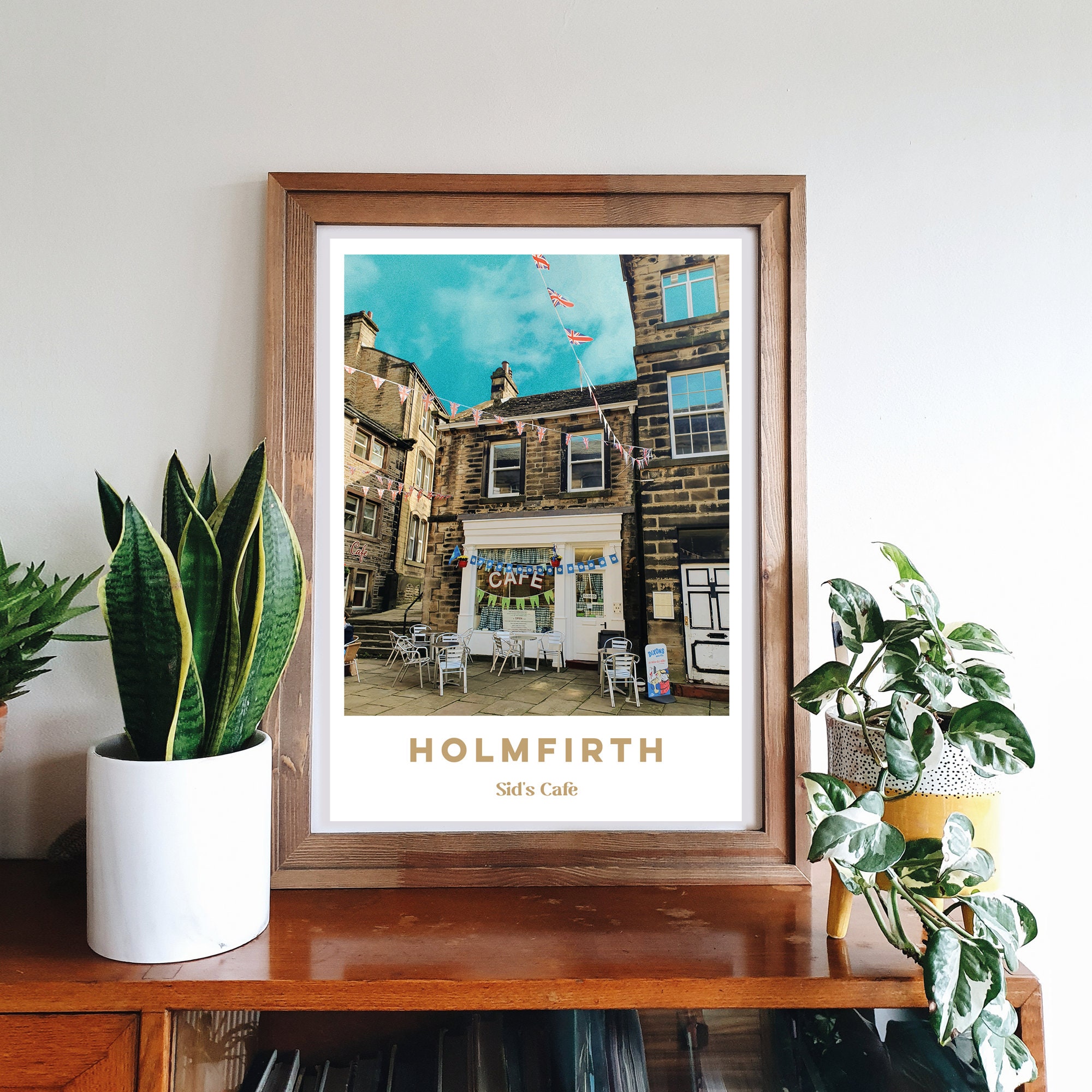 Sid's Cafe Holmfirth Yorkshire Blue Sky Print - Graphic Village Poster ...