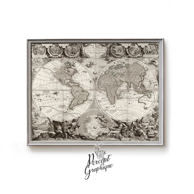 Worldmap Drawing - Etsy UK