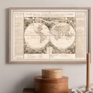 Hand Illustrated World Map | Detailed Intricate Spanish French Rococo ...