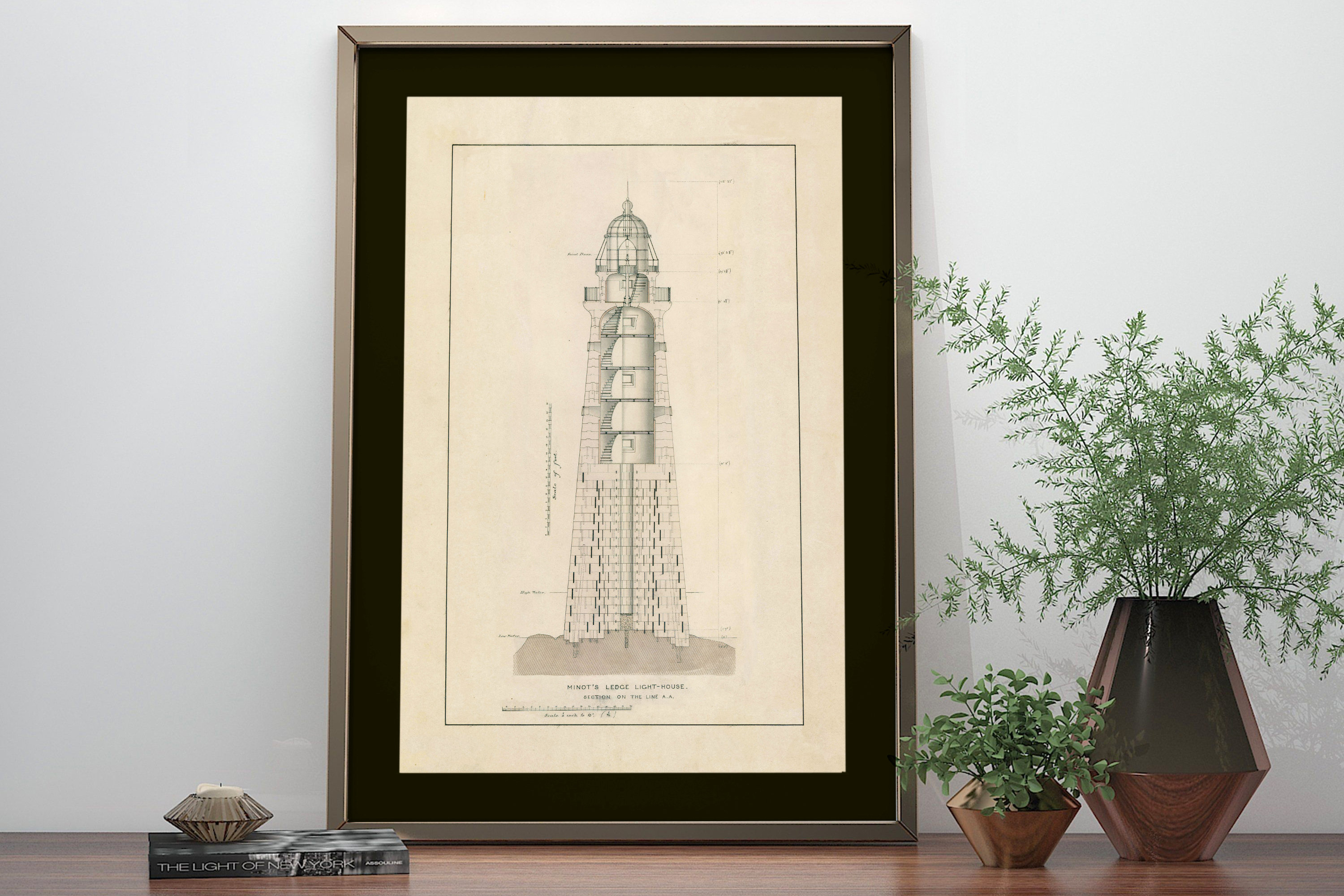 Set of Lighthouse Architectural Drawings Instant Download | Historic ...