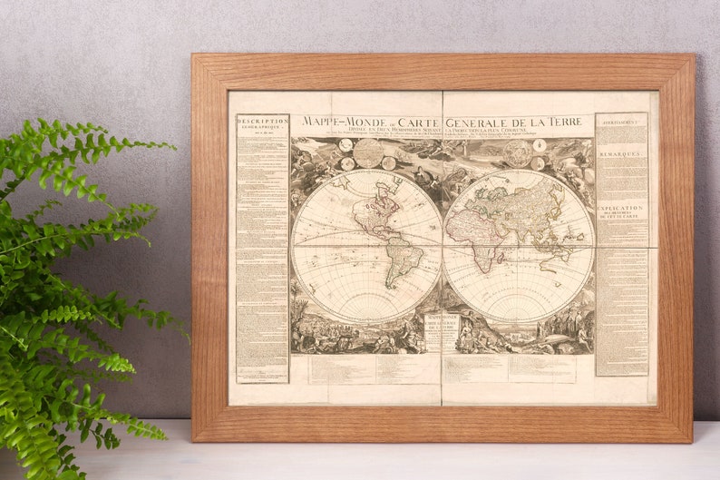 Hand Illustrated World Map | Detailed Intricate Spanish French Rococo ...