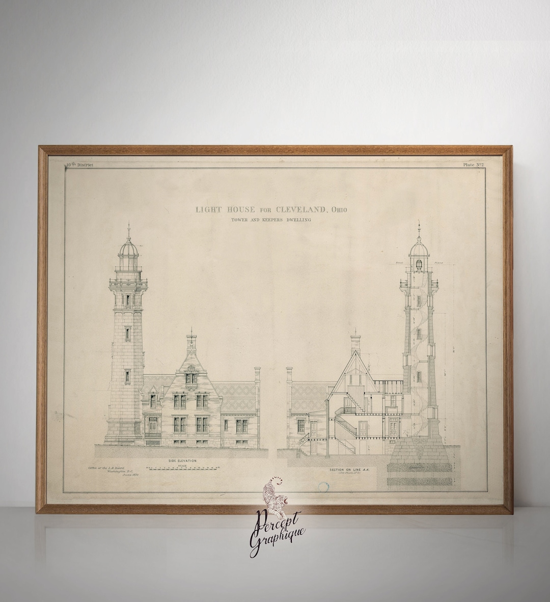 Lighthouse Architectural Blueprint Detailed Historic - Etsy