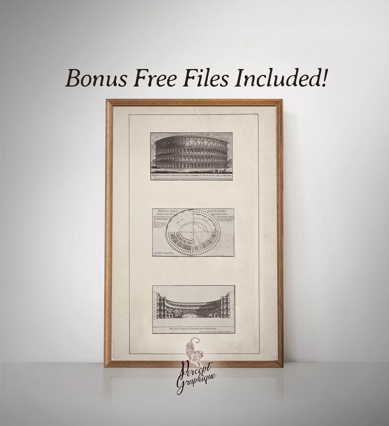Set of Colosseum Ink Etchings Instant Digital Download | Roman Greek ...