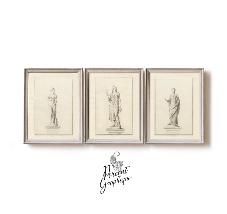 Set of 3 Roman Greek Drawings Instant Download | Classical Minimalist ...