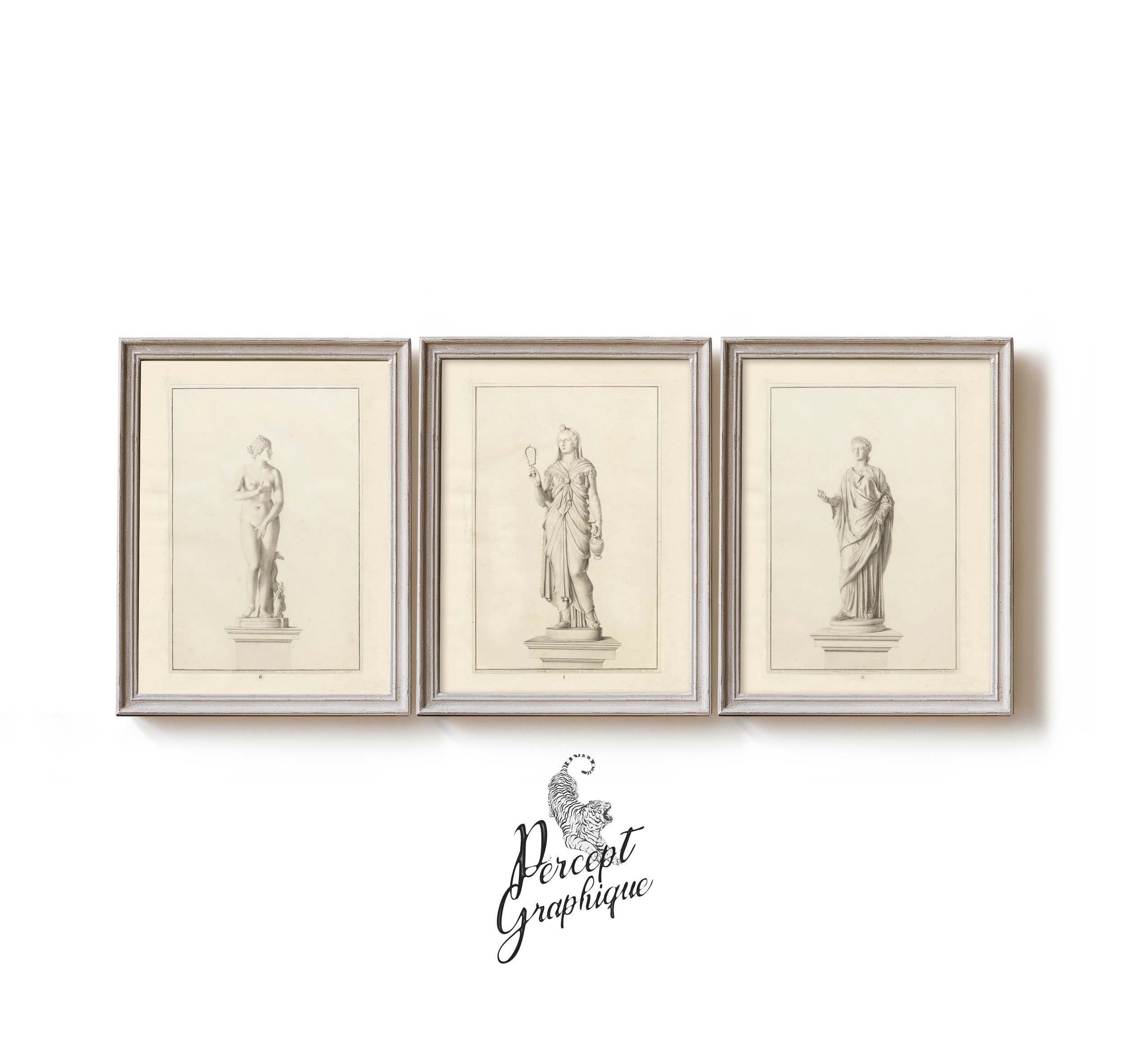 Set of 3 Roman Greek Drawings Instant Download | Classical Minimalist ...